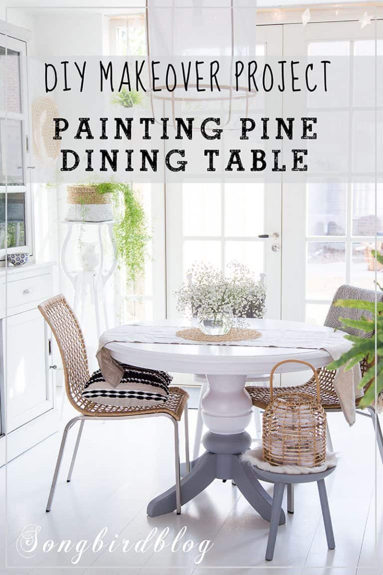 How to paint pine furniture. Pine table makeover - Songbird